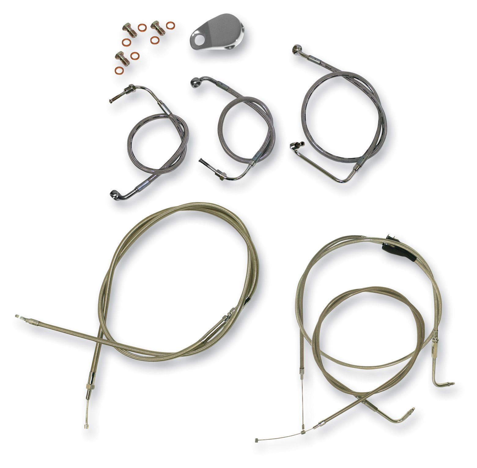 LA Choppers Handlebar Cable And Brake Line Kit For Harley Softail w/ABS ...
