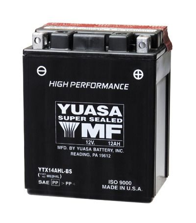 Yuasa YTX14AH-BS High Performance AGM Battery - Cycle Gear