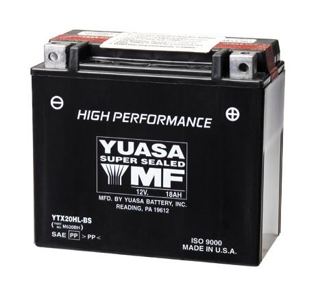 Yuasa YTX20HL-BS-PW High Performance AGM Battery - Cycle Gear