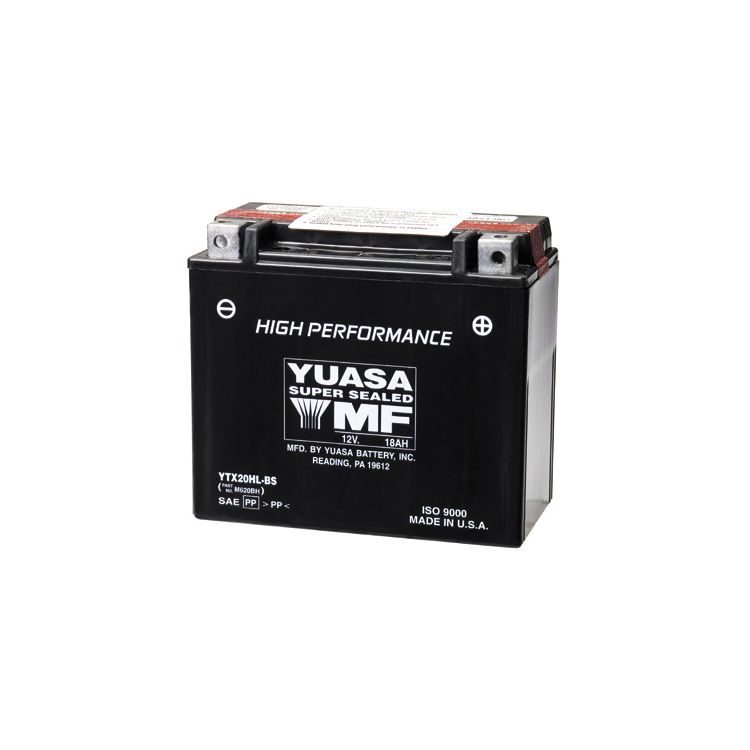 Yuasa YTX20HL-BS-PW High Performance AGM Battery - Cycle Gear