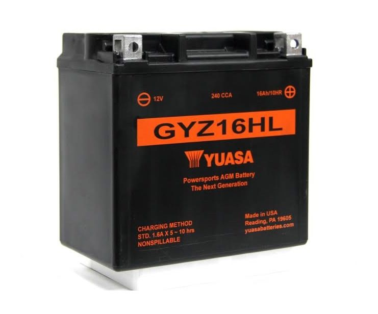 Yuasa GYZ16HL Factory Activated AGM High Performance Battery - Cycle Gear