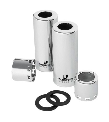 Progressive Chrome 412 Rear Shock Covers For Harley 1984-2025 - Cycle Gear