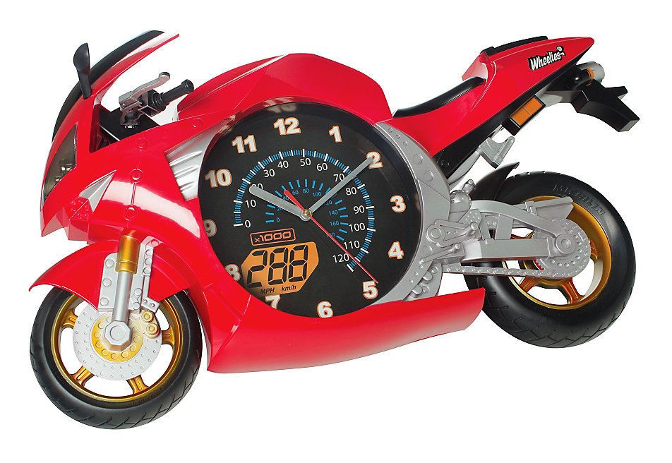 Wheelies Sport Bike Profile Wall Clock - Cycle Gear