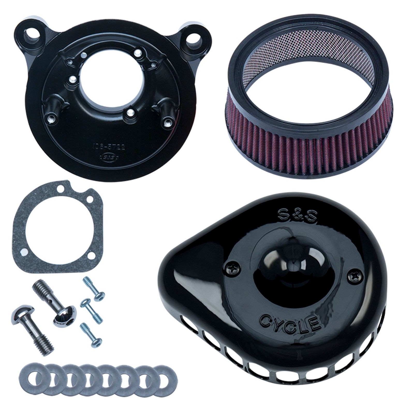 S&S Cycle Mini Teardrop Stealth Air Cleaner Kit For Harley EFI Big Twin ...