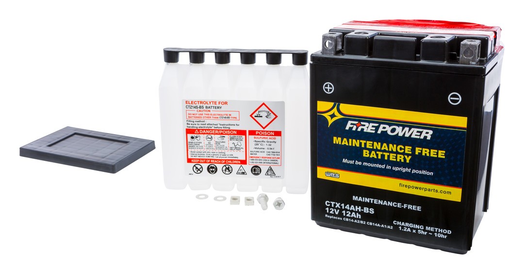 Fire Power Maintenance Free Battery CTX14AH-BS - Cycle Gear
