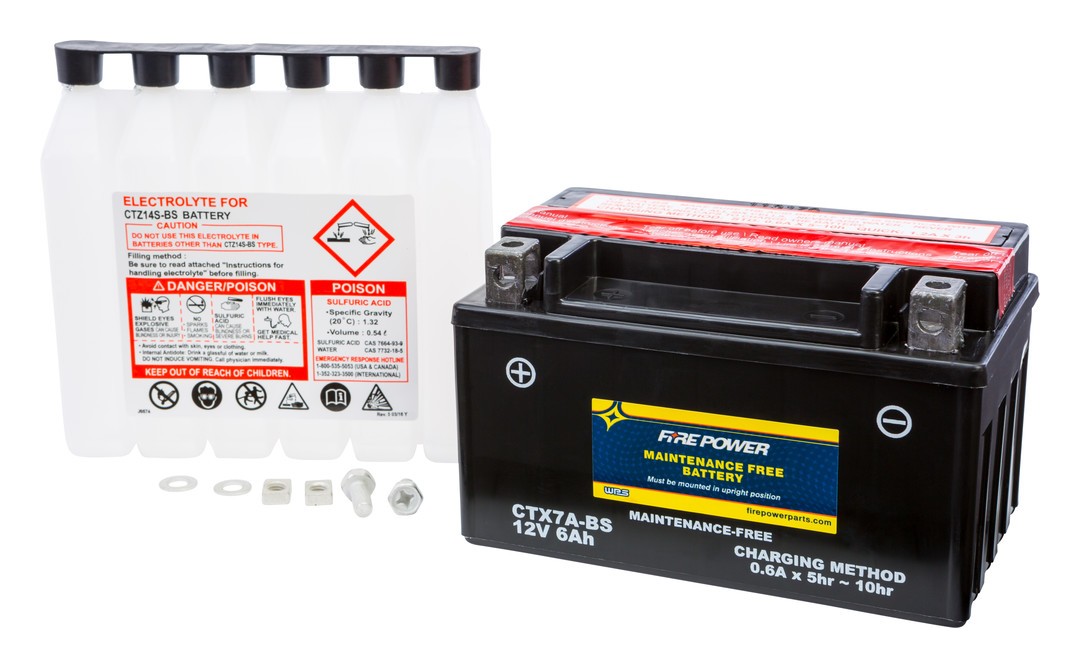 Fire Power Maintenance Free Battery CTX7A-BS - Cycle Gear