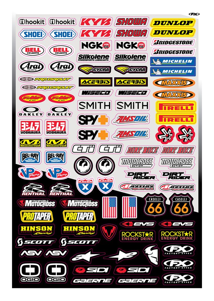 Factory Effex Micro Sponsor Sticker Sheet - Cycle Gear