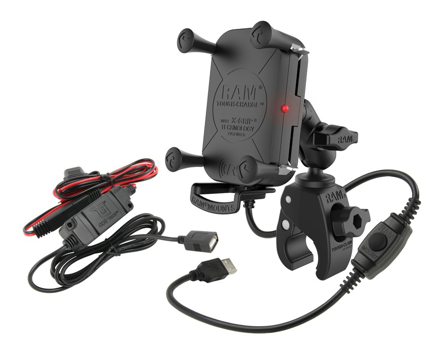 RAM Mounts Tough Claw X-Grip Mount With Wireless Charging - Cycle Gear