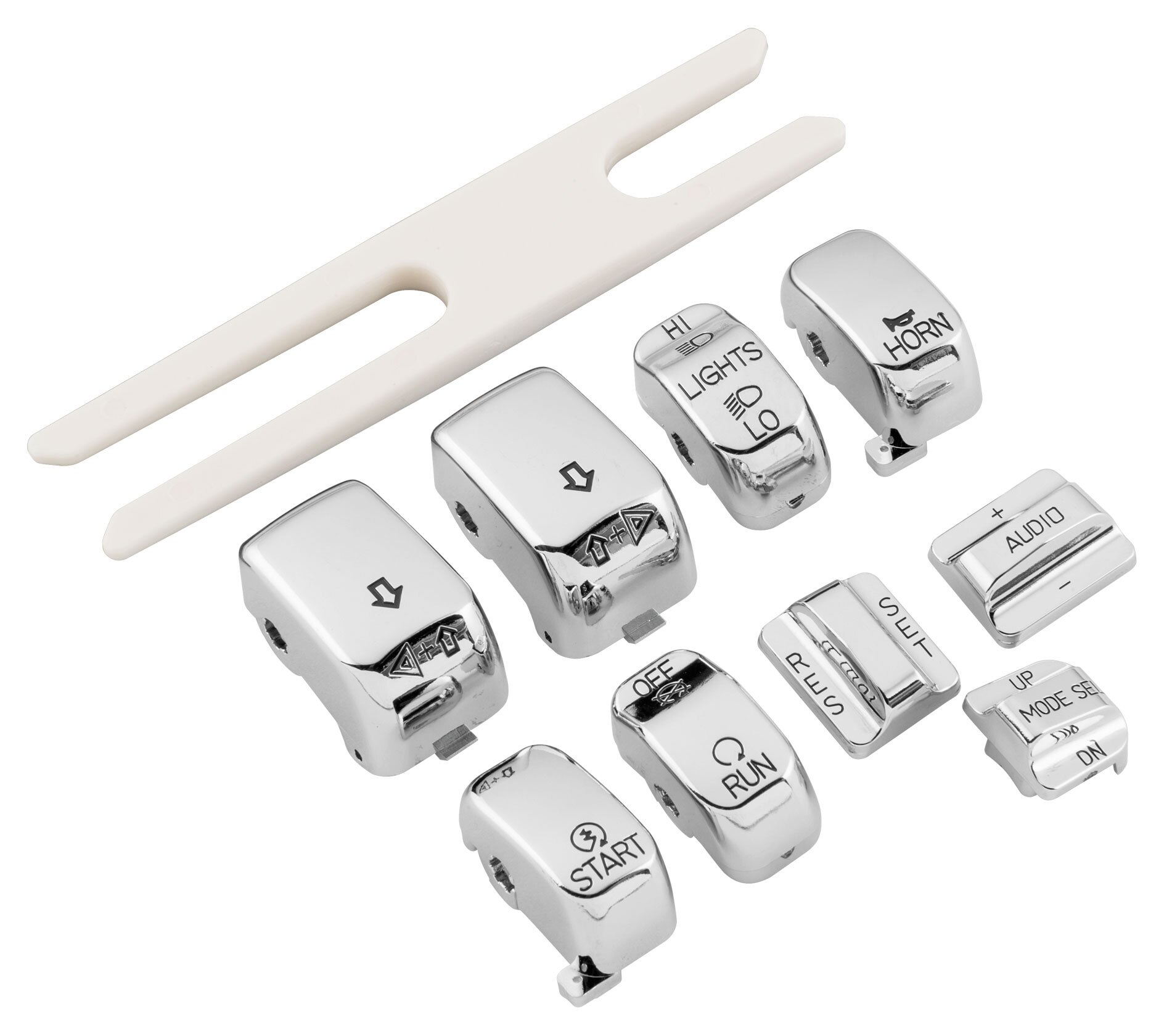 Biker's Choice Chrome Switch Cap Kit For Harley Touring w/ Audio And ...