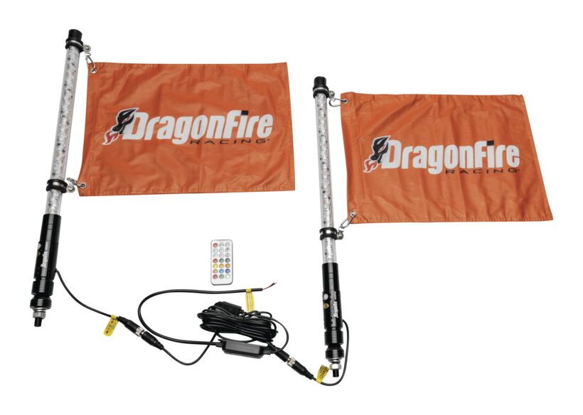 DragonFire Racing Spiral LED Lighted Dual Whips - Cycle Gear