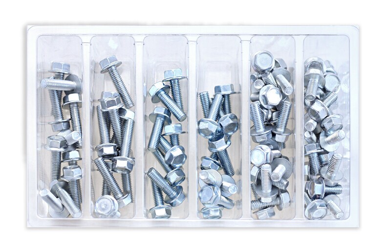 Bolt Hardware M6 Hex Flange Bolt Assortment 80 Piece Kit - Cycle Gear