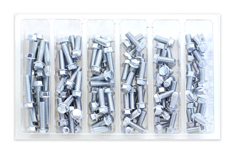 Bolt Hardware M6 8mm Hex Flange Bolt Assortment - Cycle Gear