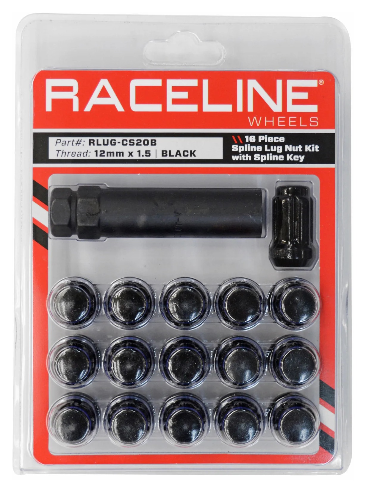 Raceline Spline Lug Nut Kit w/ Key 12MM x 1.5 - Cycle Gear