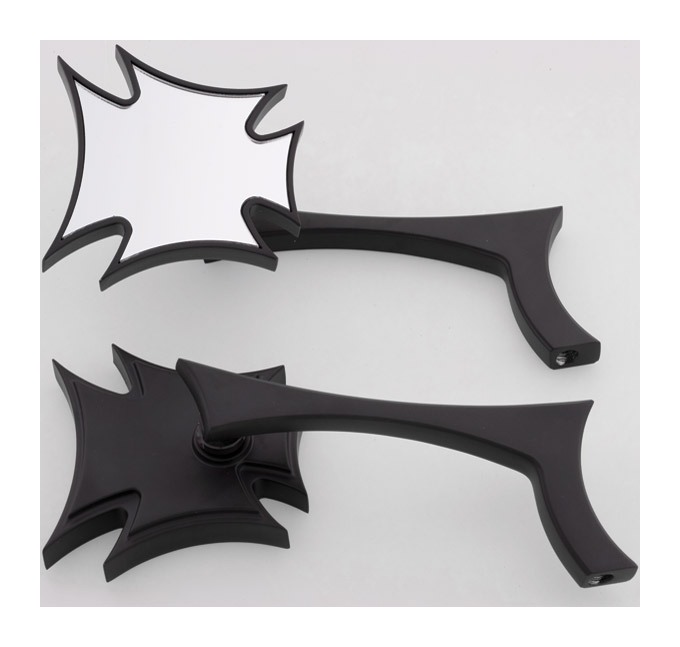 Milwaukee Twins Wild Maltese Cross Mirror Set With Radical Elbow Stem ...