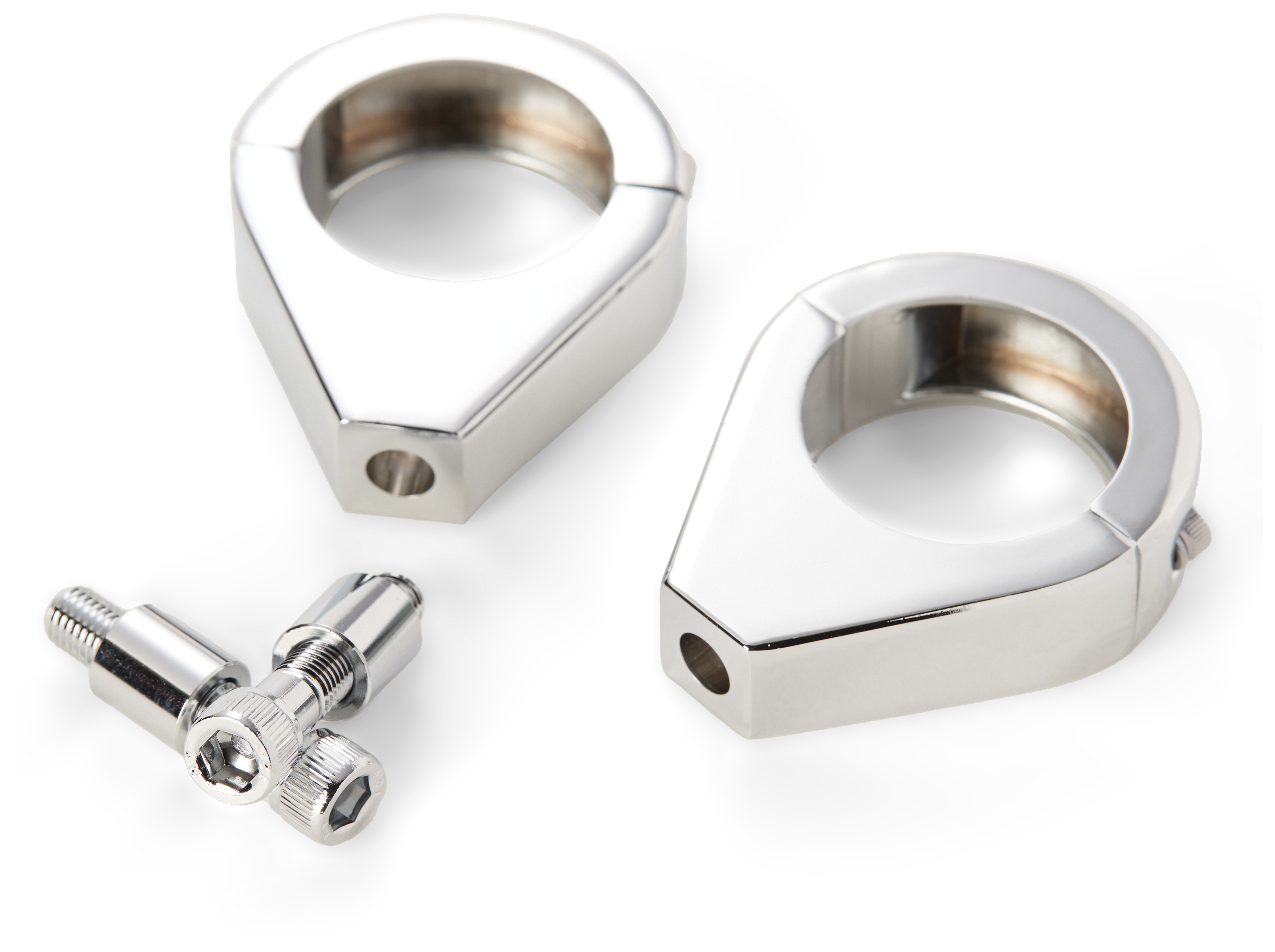 Milwaukee Twins Chrome 39mm Turn Signal Fork Clamps - Cycle Gear