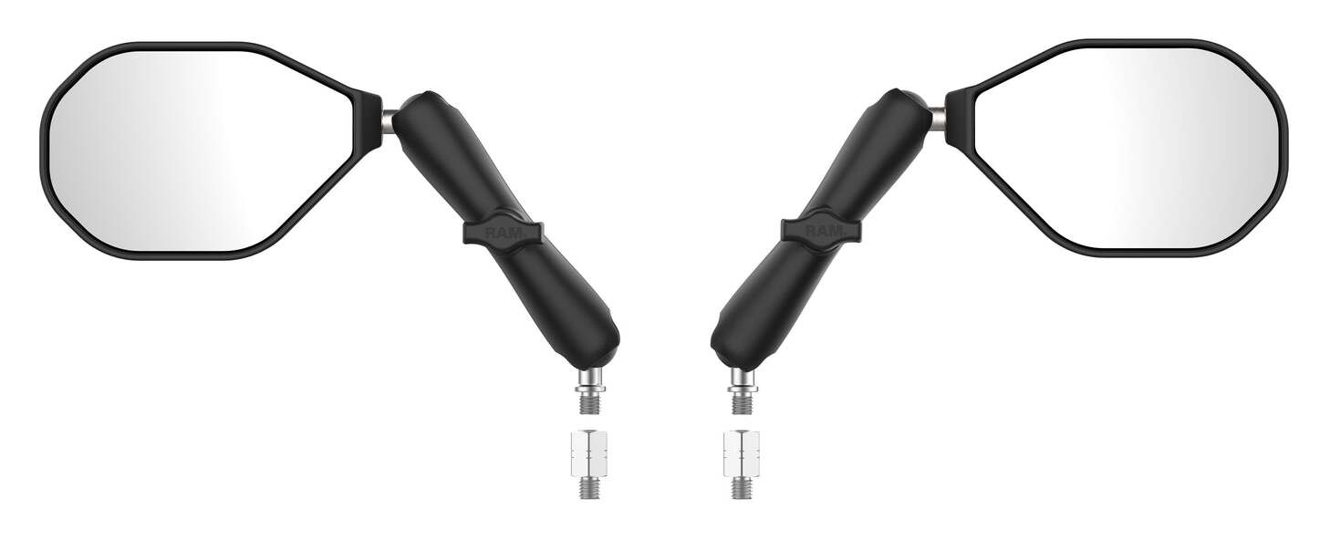 RAM Mounts Tough-Mirror Kit With M10-1.25 Bases And M10-1.5 Adapters ...