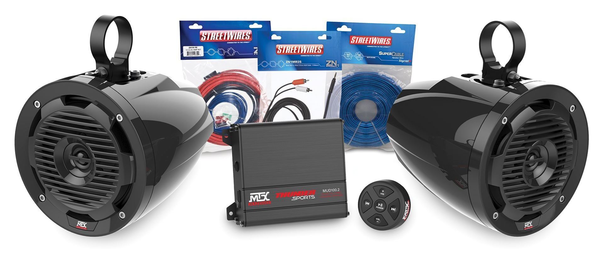 MTX Audio Universal UTV Kit ( Amp, Pods, With MUDBTRC) - Cycle Gear