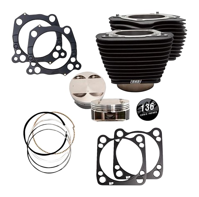 S&S Cycle 136" Big Bore Cylinder Kit For Harley Air Cooled Milwaukee ...