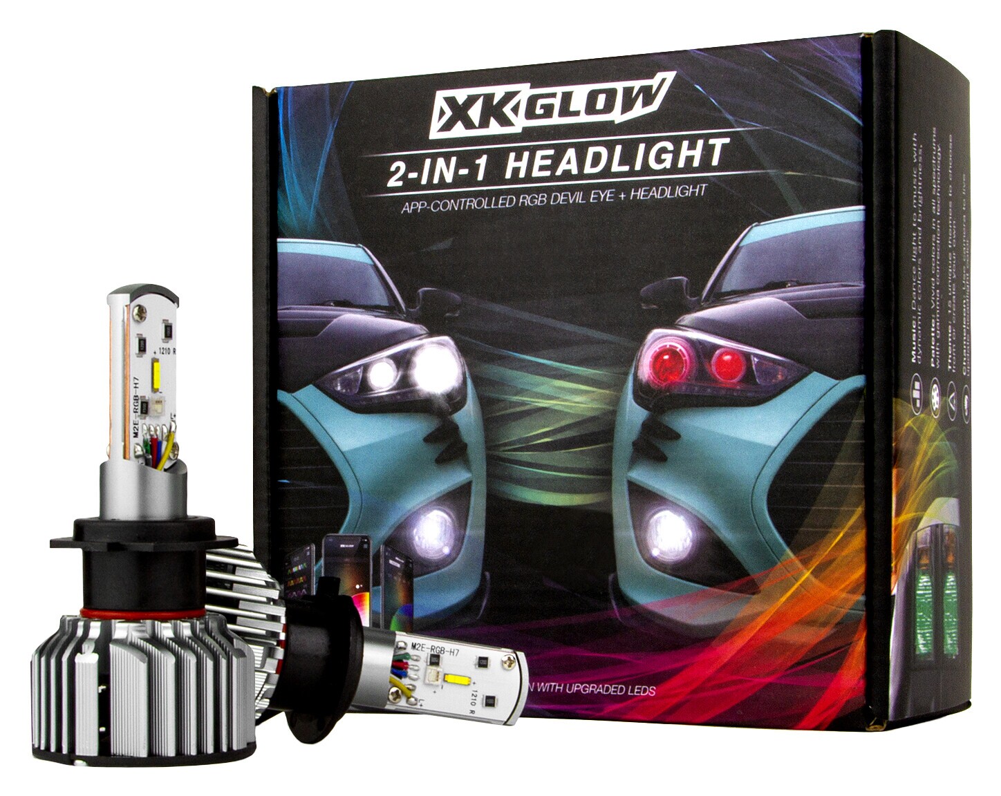 XKGLOW 2-in-1 RGB H4 LED Headlight Bulb Kit - Cycle Gear
