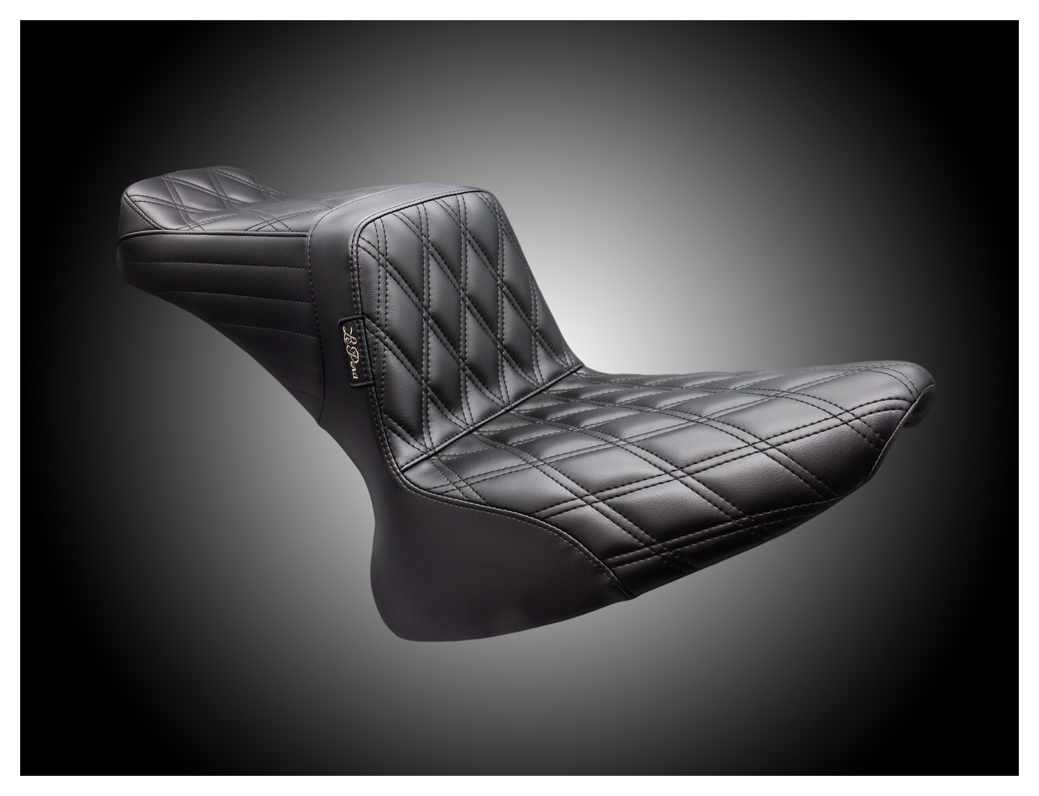 Le Pera TailWhip Double Diamond Stitch 2-Up Seat For Harley Softail 2000-2007 - Cycle Gear