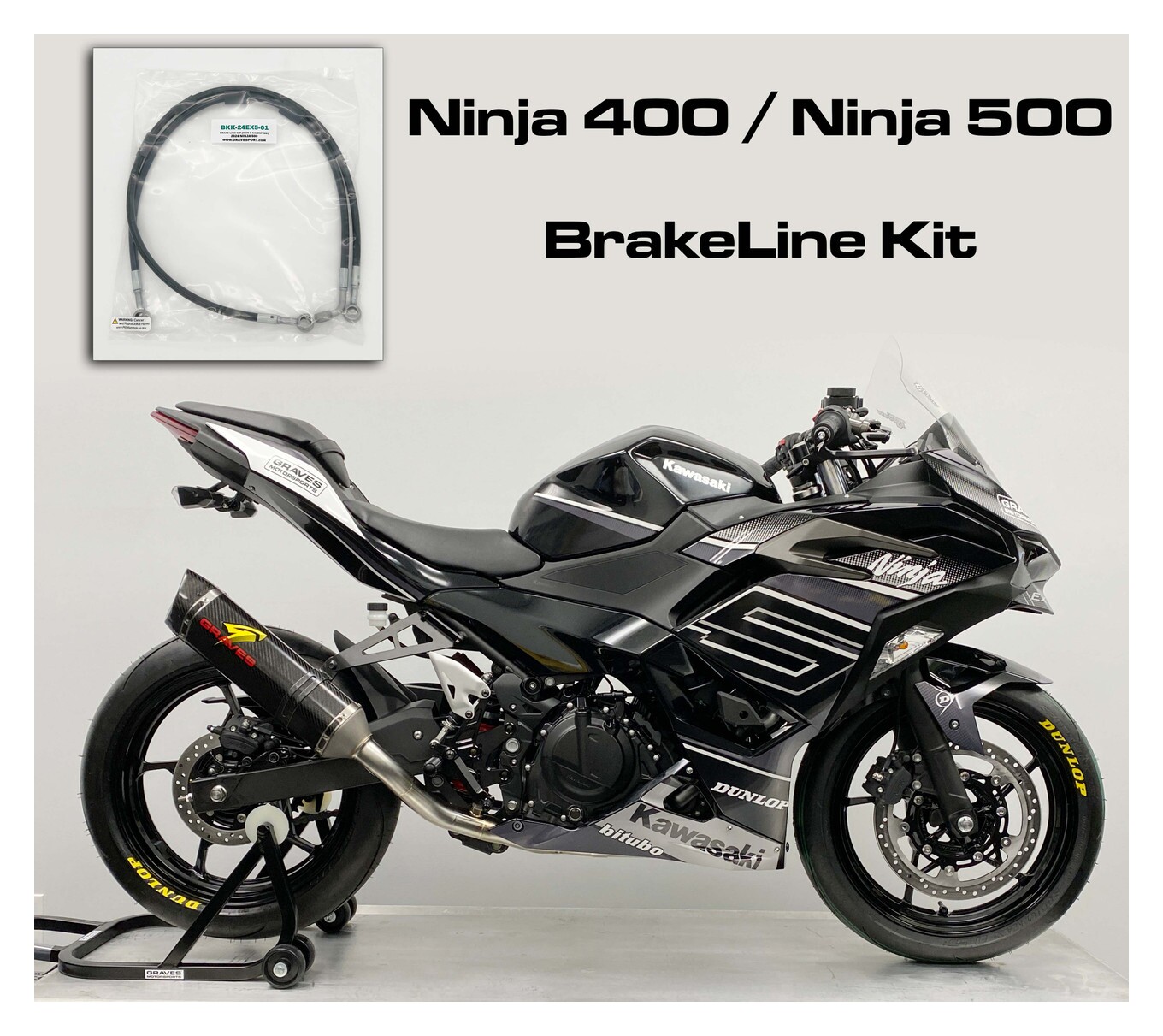 Graves Brake Line Kit Kawasaki Ninja 400 / 500 2018-2025 - Cycle Gear
