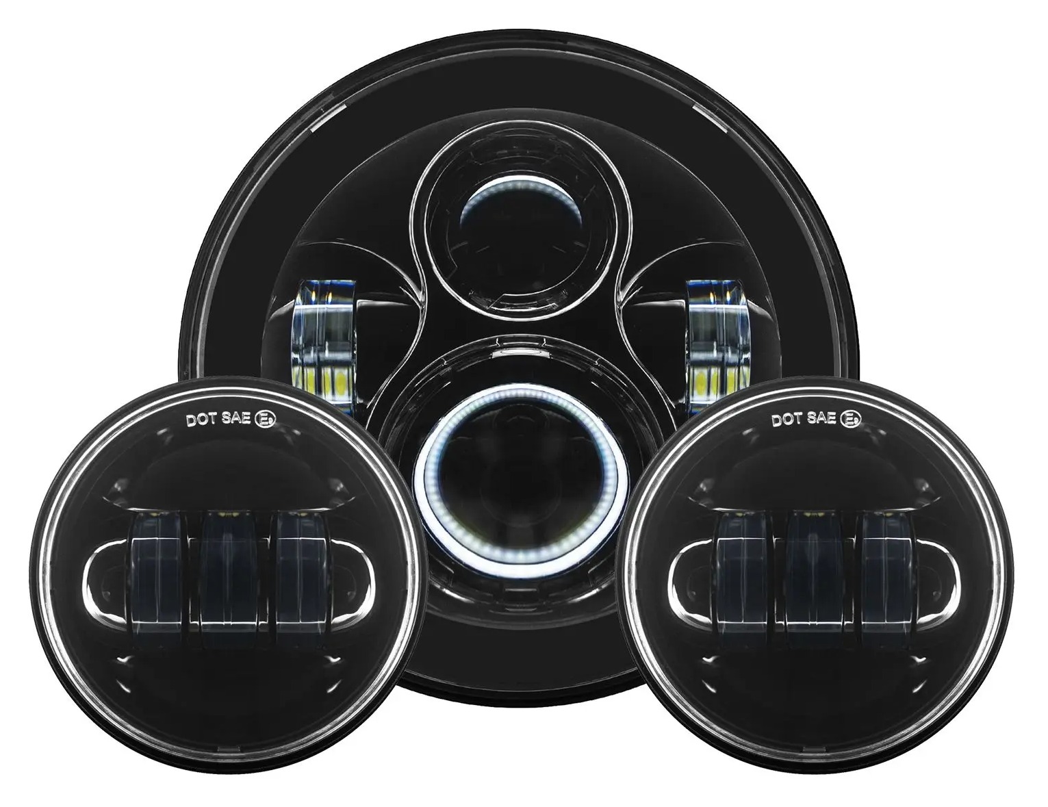 HogWorkz 7" LED Headlight W/ Auxiliary Passing Lamps For Indian 2015 ...