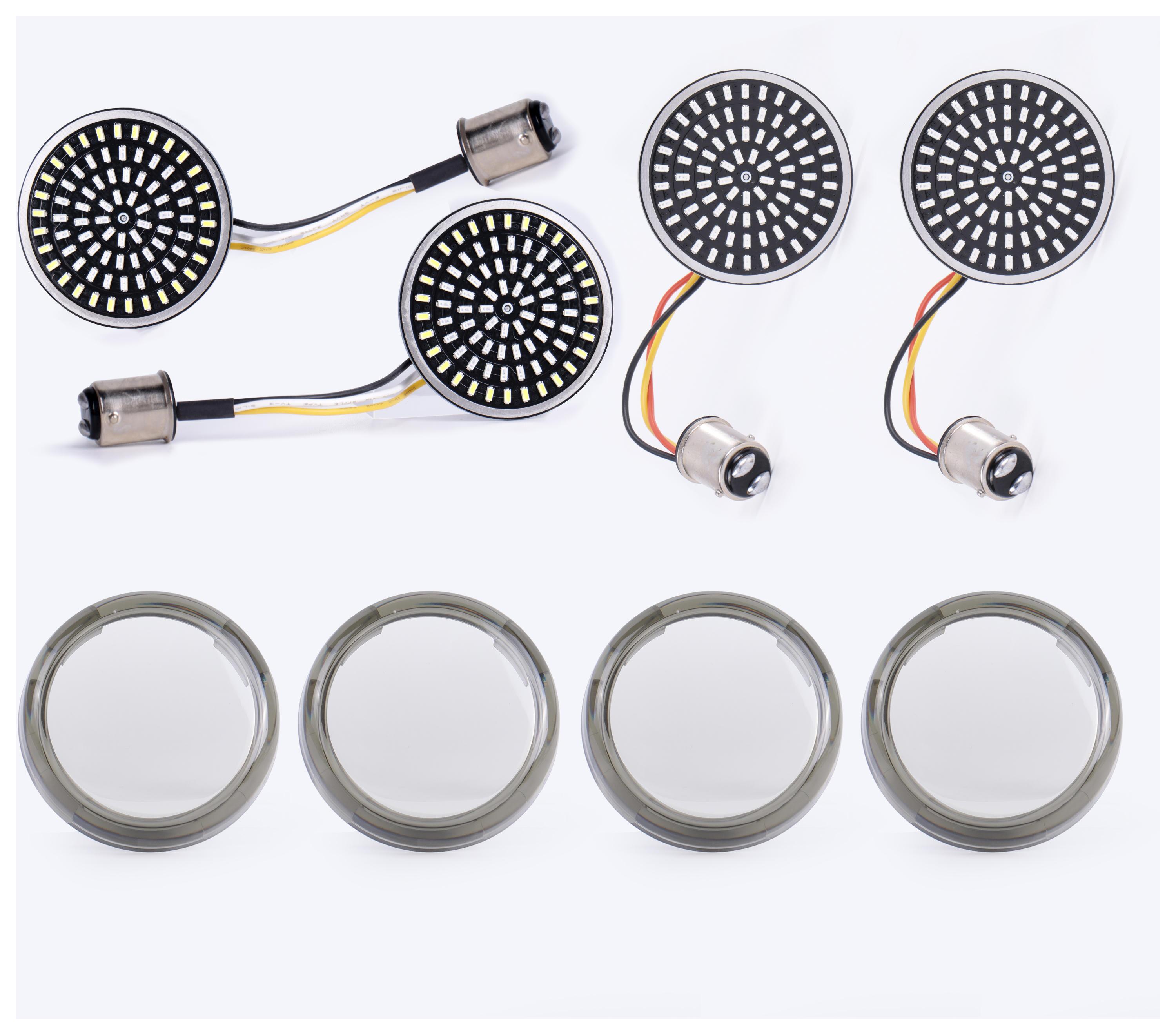 Milwaukee Twins LED Front And Rear Turn Signal Insert Kit For Harley ...