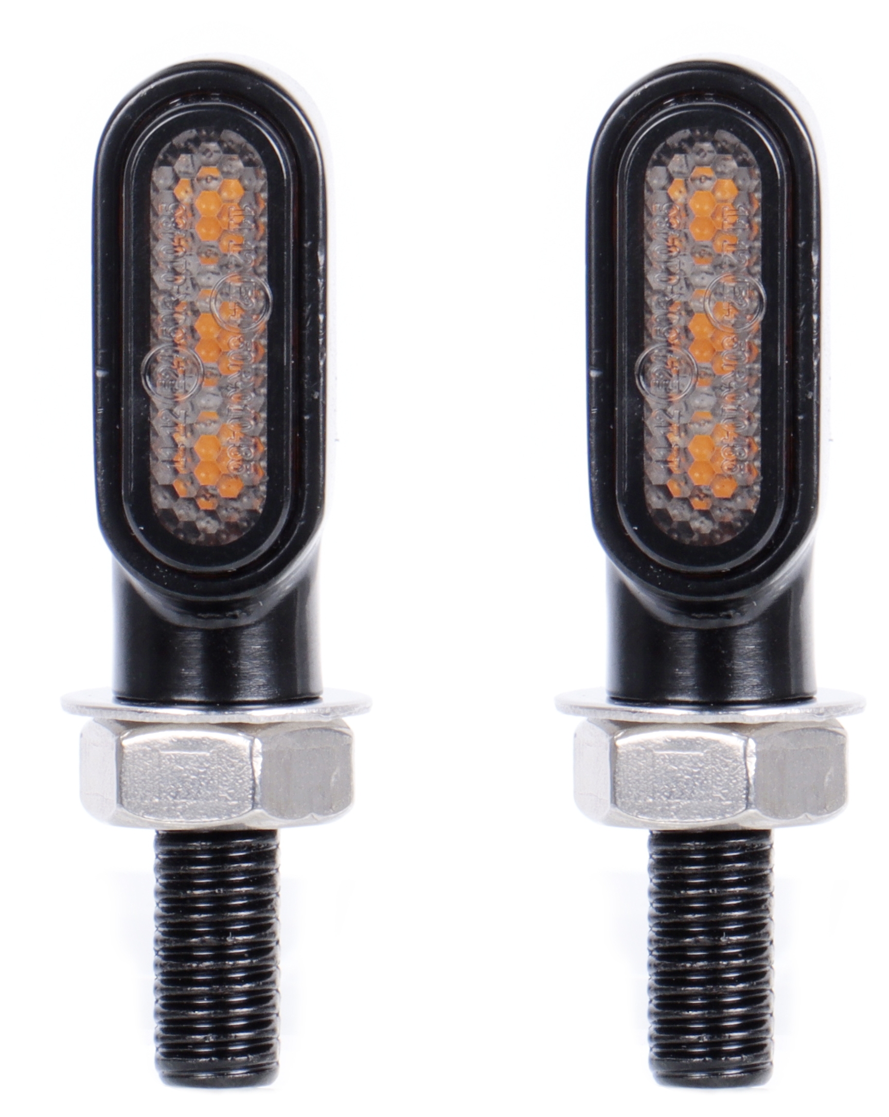 Milwaukee Twins LED Mini Oval Amber Turn Signal Set - Cycle Gear